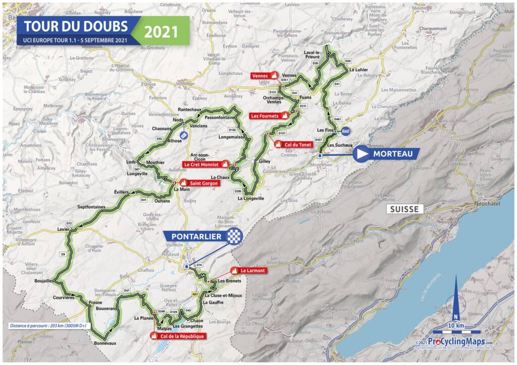 Tour du Doubs 2021 : Le parcours complet et les favoris Tour du Doubs 2021 : Le parcours complet et les favoris