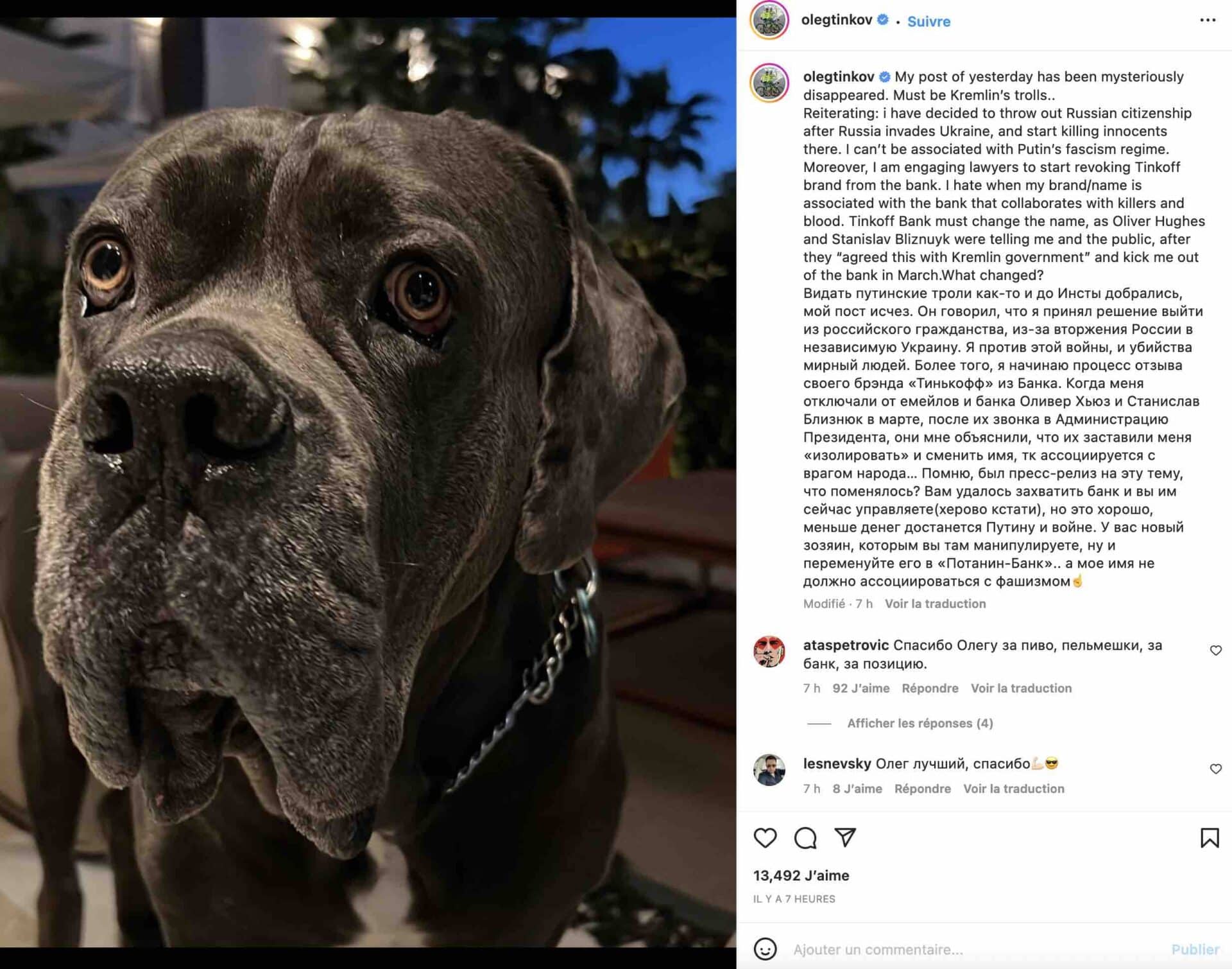 Oleg Tinkov (Tinkoff Bank) renonce à sa nationalité russe