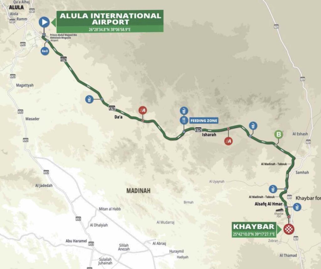 Saudi Tour 2023 : Parcours et profil étape 1
