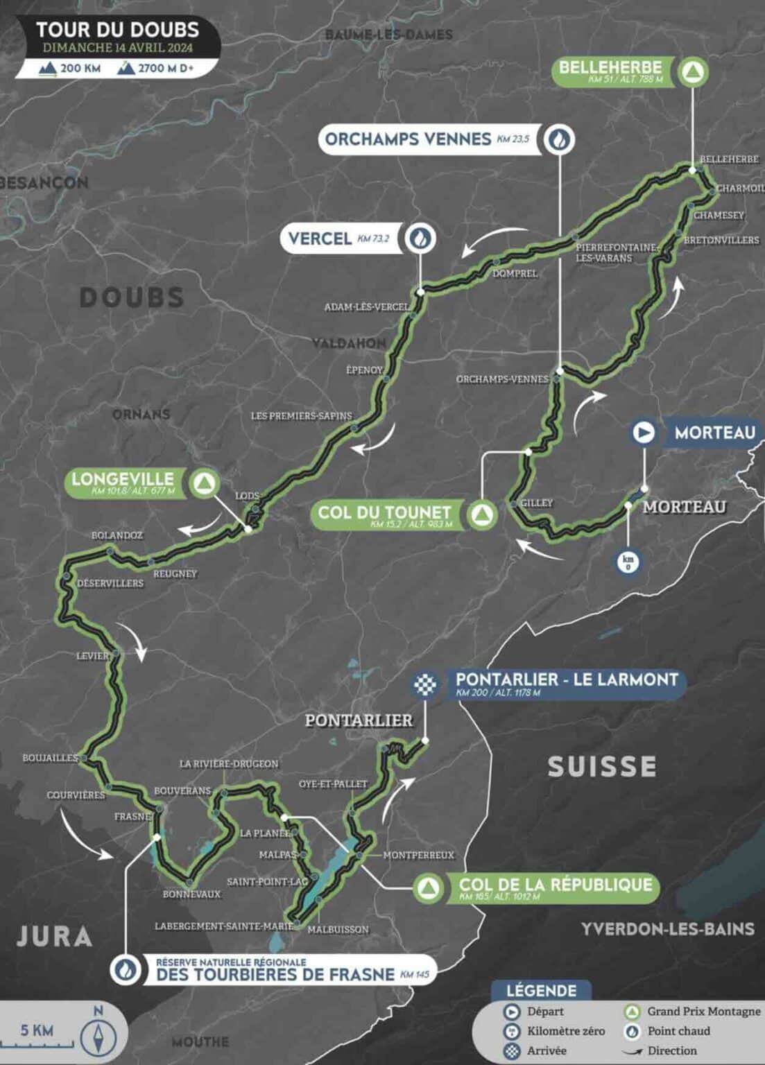 Tour du Doubs 2024 : Parcours détaillé