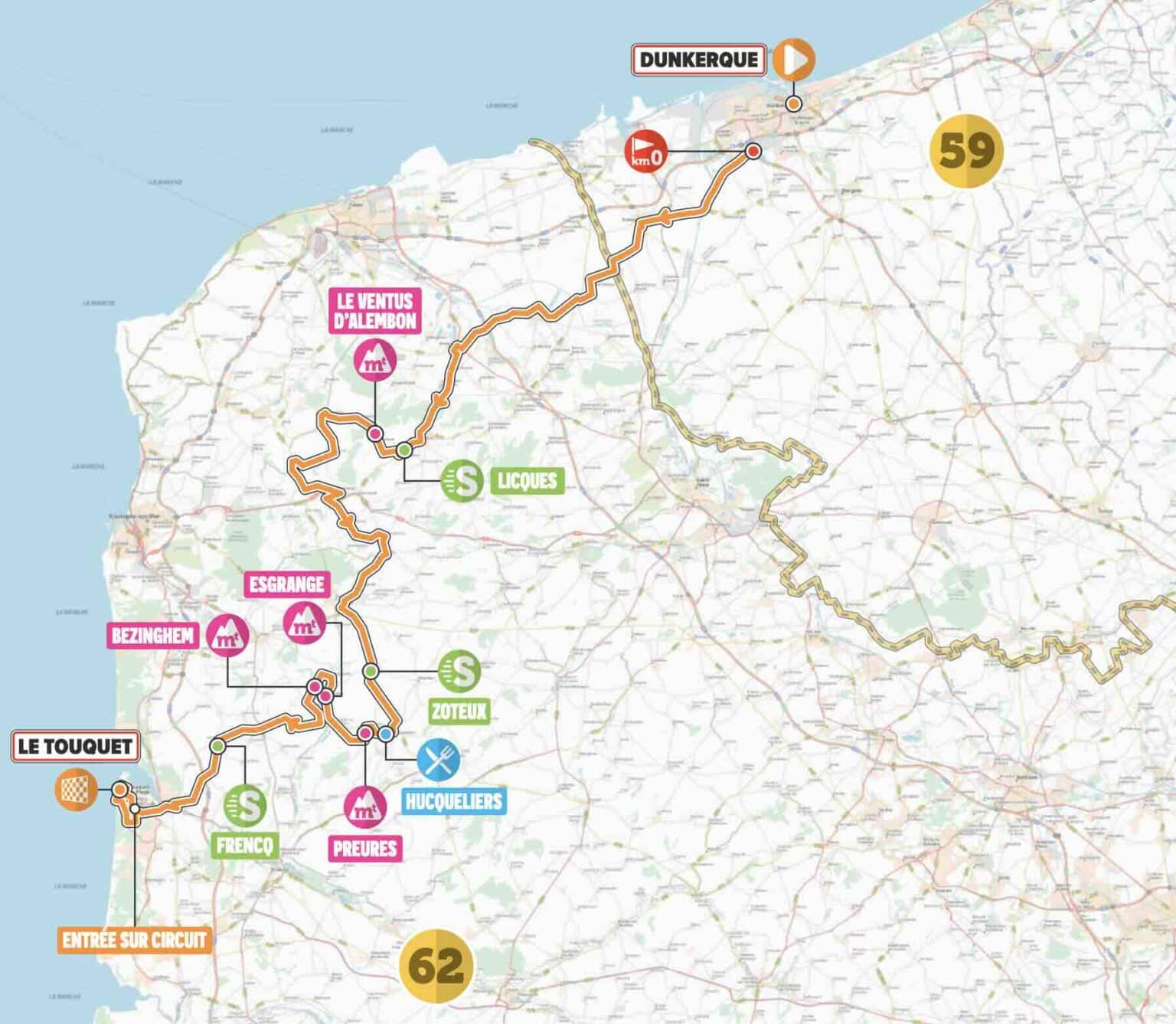 4 Jours de Dunkerque : Parcours complet avec les profils de chaque étape