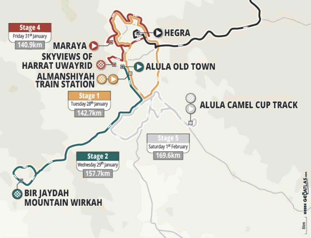 Parcours AlUla Tour 2026 : Étapes, profils, enjeux